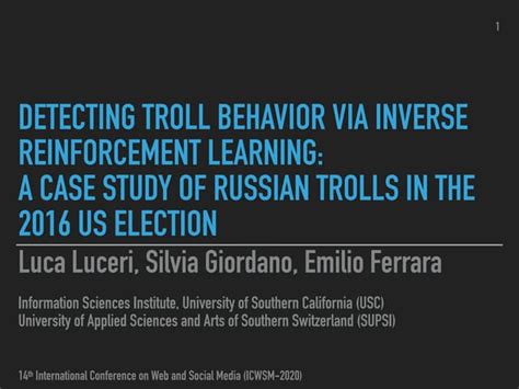 Detecting Troll Behavior Via Inverse Reinforcement Learning A Case