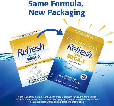 Refresh Optive Mega 3 Lubricant Eye Drops 30 Count Dry Eye Relief