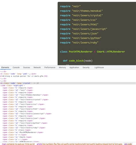 Server Side Syntax Highlighting With Crystal Lang NOIR And Lucky Framework