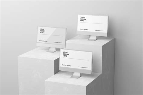 Premium Psd Computer Device Mockup With Customizable Background And Object Color