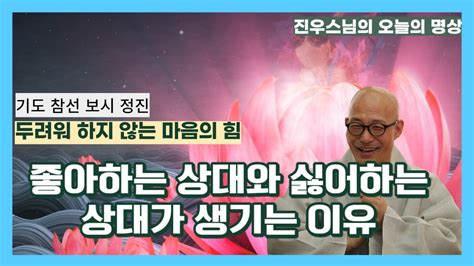 좋아하는 상대와 싫어하는 상대가 생기는 이유 진우스님의 오늘의 명상 Youtube