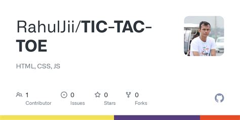 GitHub RahulJii TIC TAC TOE HTML CSS JS