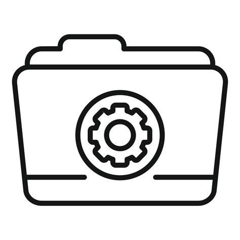Folder Gear Icon Outline Vector Web Ui 15150871 Vector Art At Vecteezy
