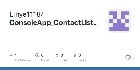 GitHub Linye ConsoleApp ContactList Python