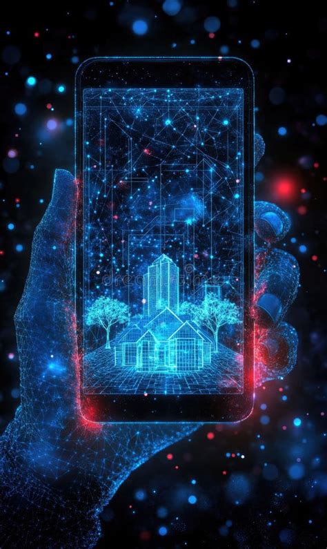 Futuristic Vision Projection Of Three Dimensional Holographic City From A Mobile Device