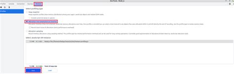 node js — using heap profiler