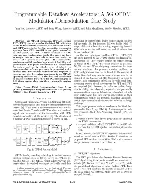 Ieee Programmable Dataflow Accelerators A 5g Ofdm