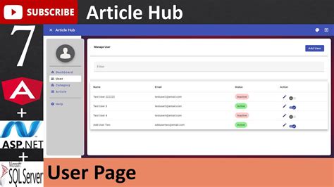 7. Article Hub - User Page (Angular, Asp.net - C#, MSSQL Database, JWT ...