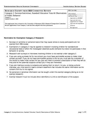 Research Exempt From IRB Committee Review Doc Template PdfFiller