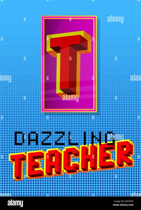 Superhero Coat Of Arms Showing Teacher Icon Colorful Comic Book Style Vector Illustration Stock