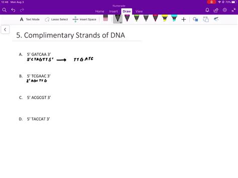 solved complements write the complementary sequence in the standard 5