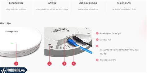 Draytek Vigorap 960c Access Point Wifi Ốp Trần Wifi 6 Ax1800 Chịu Tải 200 User Vohoang Vn