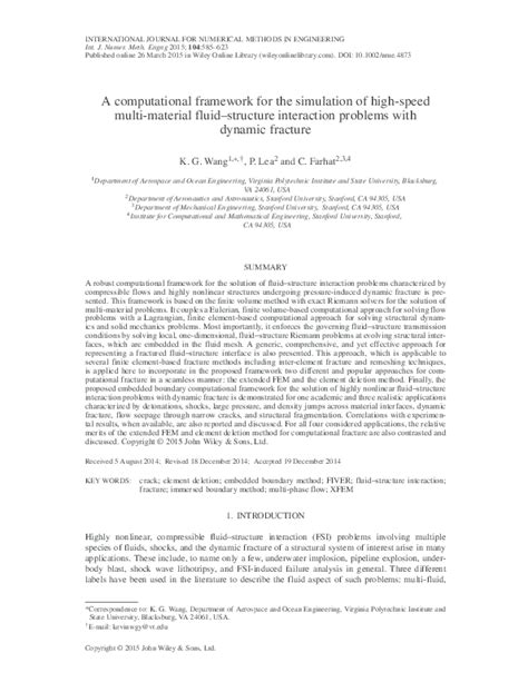 pdf a computational framework for the simulation of high speed multi