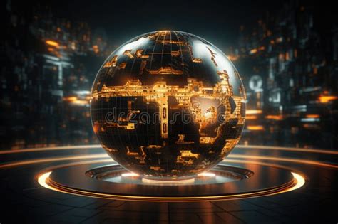 World Globe In Cyber World Of Information Future And Industry Concept