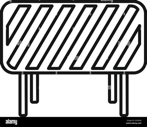 Railway Crossing Barrier Board Icon Outline Vector Closed Pass Object Obstacle Stock Vector
