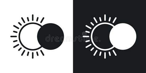 Eclipse Icon Set Solar Or Moon Eclipse Vector Symbol In Black Filled