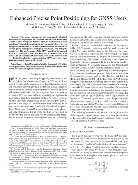 pdf enhanced precise point positioning for gnss users