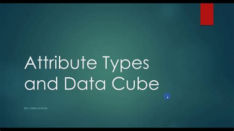 3 Attribute Types And Data Cube YouTube