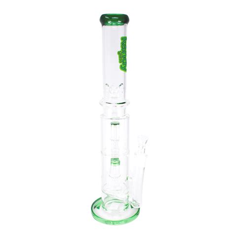 Kandy Glass Water Pipe 17 Wdual Slitted Perc Ring And Ice Catcher On