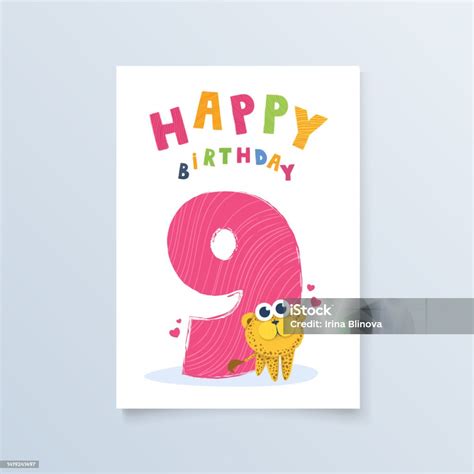 템플릿 엽서 호랑이 인사말 카드 생일 휴가와 함께 아홉 년 0명에 대한 스톡 벡터 아트 및 기타 이미지 0명 개 공휴일 Istock