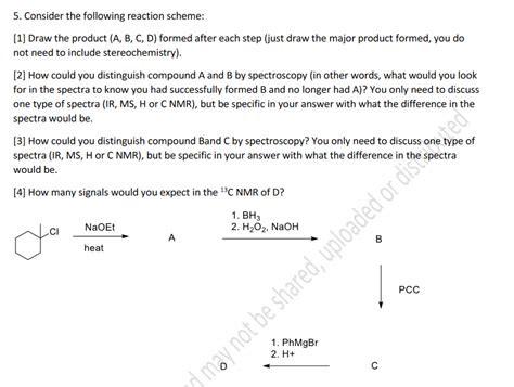 5 Consider The Following Reaction Scheme [1] Draw The Product