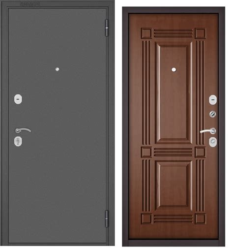Дверь метал HOME ECO Букле графит/Карамель, 6Е-104, 2050, 860 R ...