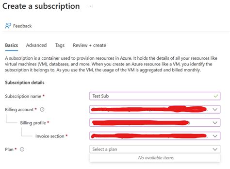 Unable To Create Any Kind Of Subscription In My Business Tenant Get Weird Error Razure