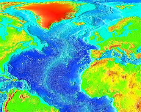 Atlantic Ocean Floor Topography Map