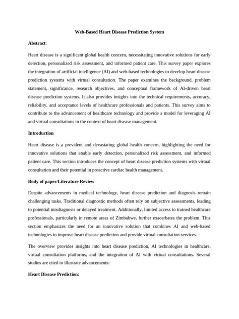 Web Based Heart Disease Prediction System Pdf Artificial Intelligence Intelligence Ai