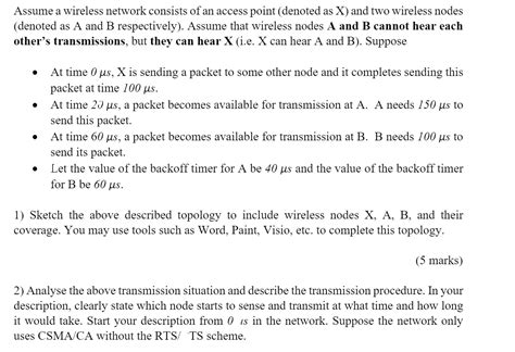 Solved Assume A Wireless Network Consists Of An Access Point