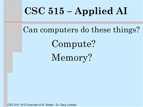 csc 515 applied ai 1 origins of ai conference ppt download