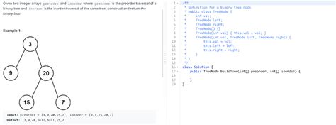 Solved Given Two Integer Arrays Preorder And Inorder Where
