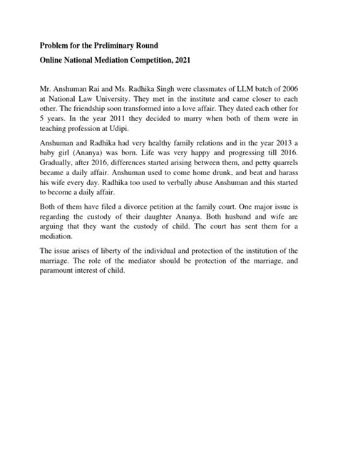 Problem For The Preliminary Round Pdf