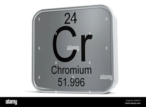A 3d Rendering Illustration Of Chromium Element Symbol On The Metal