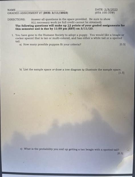 Solved Name Date 392023 Graded Assignment 7 Due