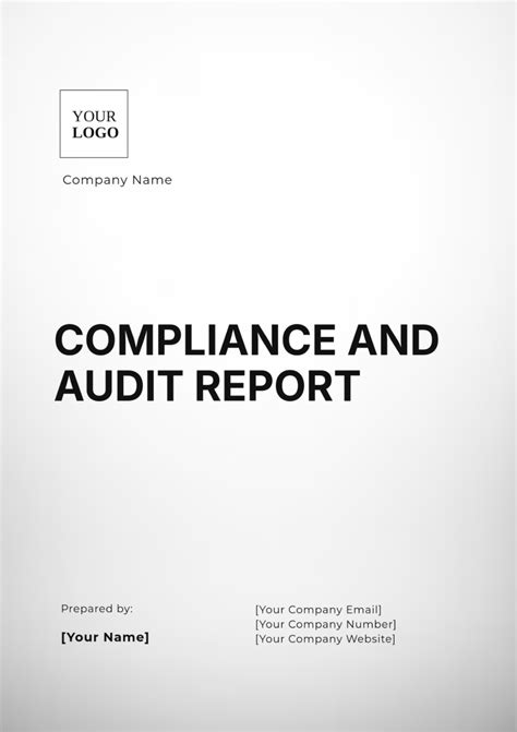 Free Compliance And Audit Report Template To Edit Online