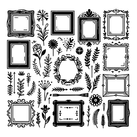 Premium Vector Frame Set Collection Black And White Design