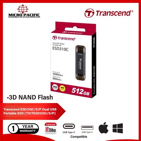 Transcend ESD C S P GB Dual USB Portable SSD TS TESD C S P Up To MB S Read