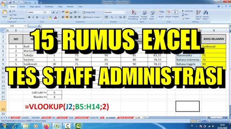 15 Rumus Excel Untuk TES Admin Kantor YouTube