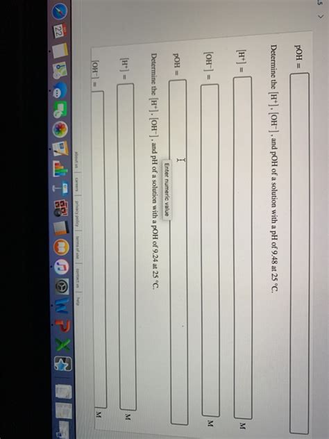 Solved Determine The Oh Ph And Poh Of A Solution With A Chegg Com