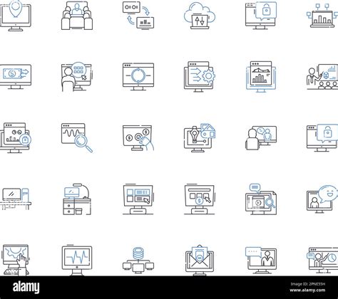 Internet Nerking Line Icons Collection Connections Nerking Online