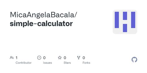 GitHub MicaAngelaBacala Simple Calculator