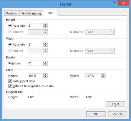 How To Resize A Picture In Word Dummies