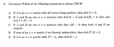 Solved Points Which Of The Following Statements Is Chegg