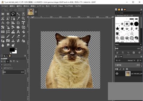 画像 背景 透明化 Gimp