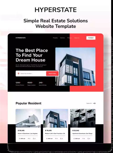 Modern Real Estate Html And Tailwind Css Landing Page Template