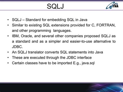Sql Embedded Sql Dynamic Sql And Sqlj Pptx