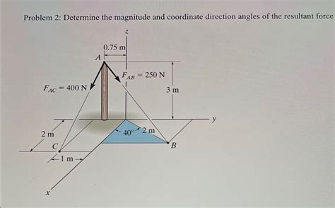 Solved Problem Determine The Magnitude And Coordinate Chegg Com