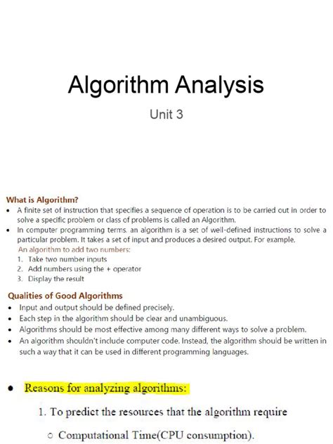 algorithm analysis pdf