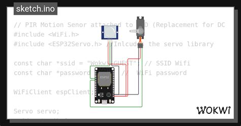 Pir Motion Sensor With Servo Copy Wokwi Esp32 Stm32 Arduino Simulator